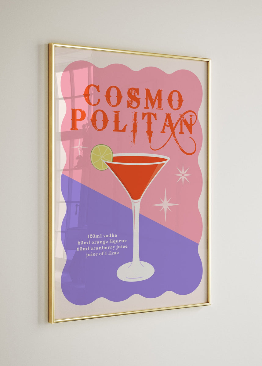 Shop Modern Cosmopolitan Cocktail Recipe Poster – Peardrop Prints