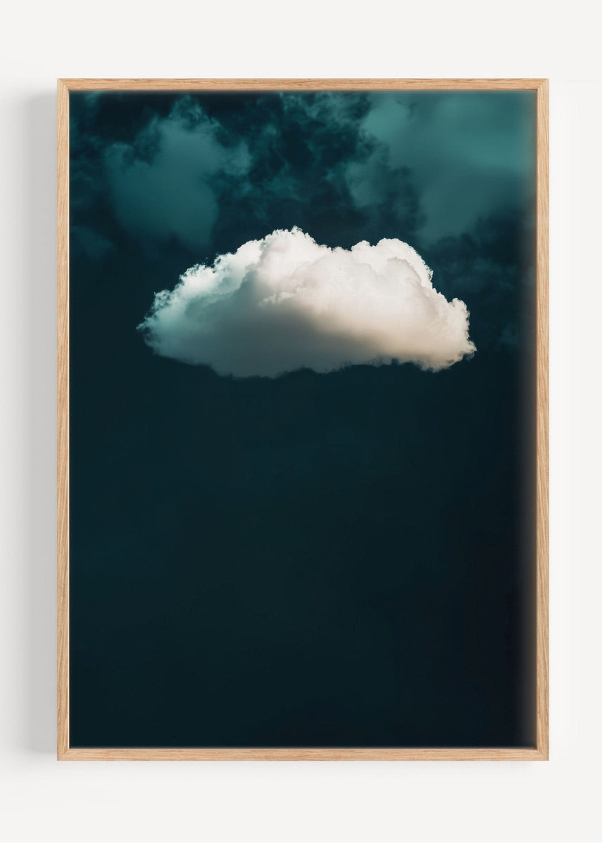 Navy Blue Cloud Wall Art Print | Abstract Blue Wall Art for Bedroom ...